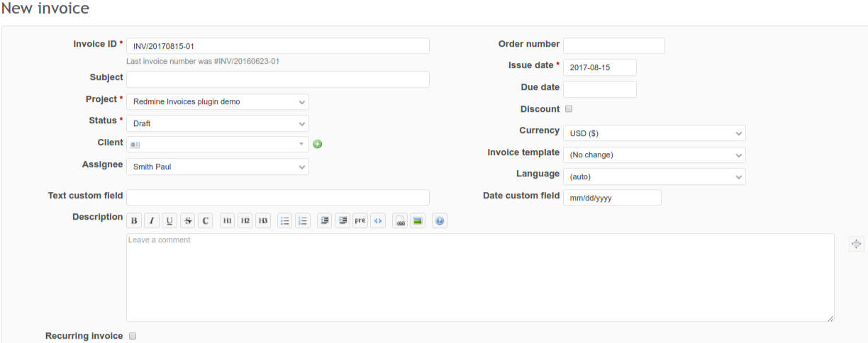 Managing discounts in Invoice Plugin | RedmineUP Help | Invoices plugin documentation